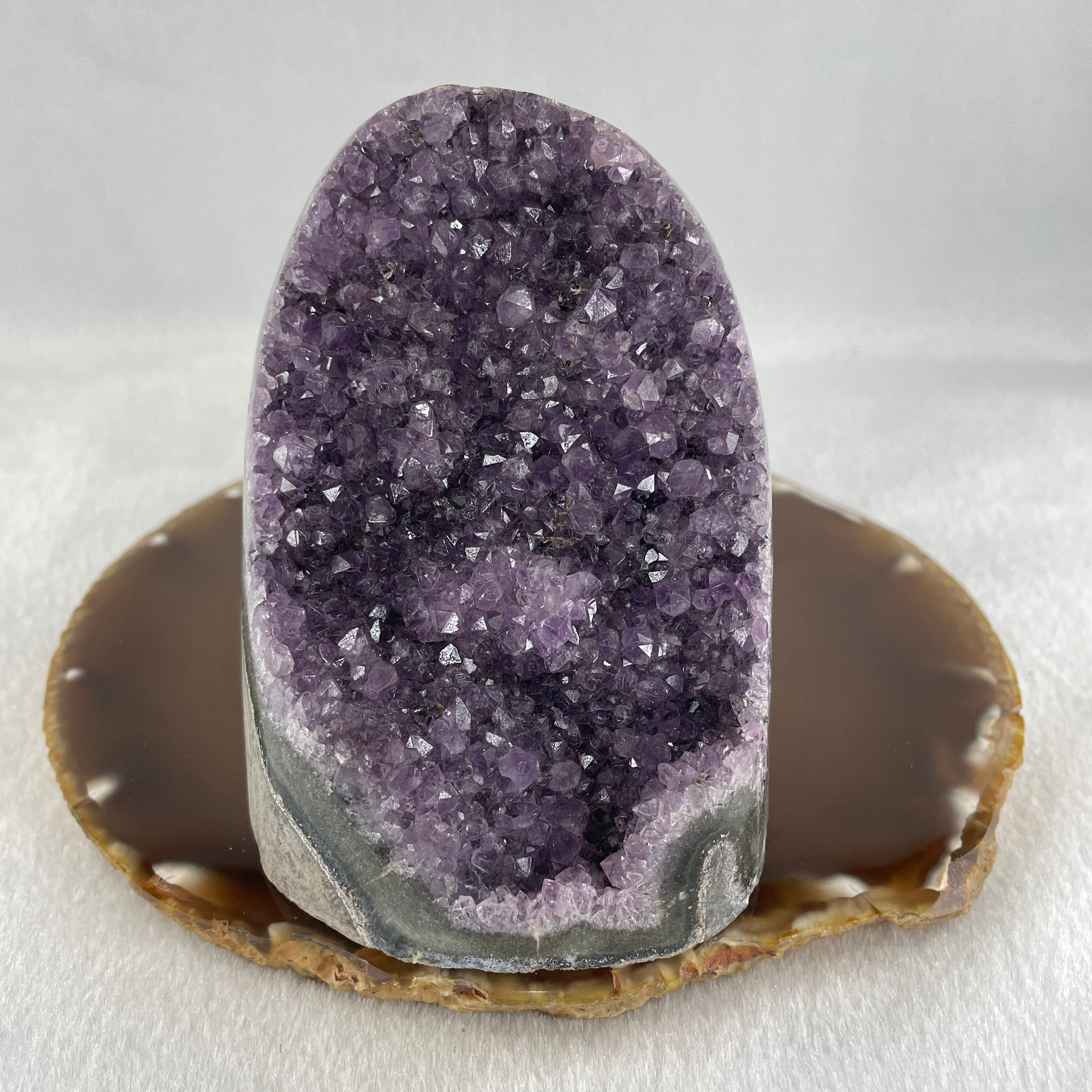 Natural Amethyst Rough Triangular Shaped Display 598.6g 72.8 by 80.3 b