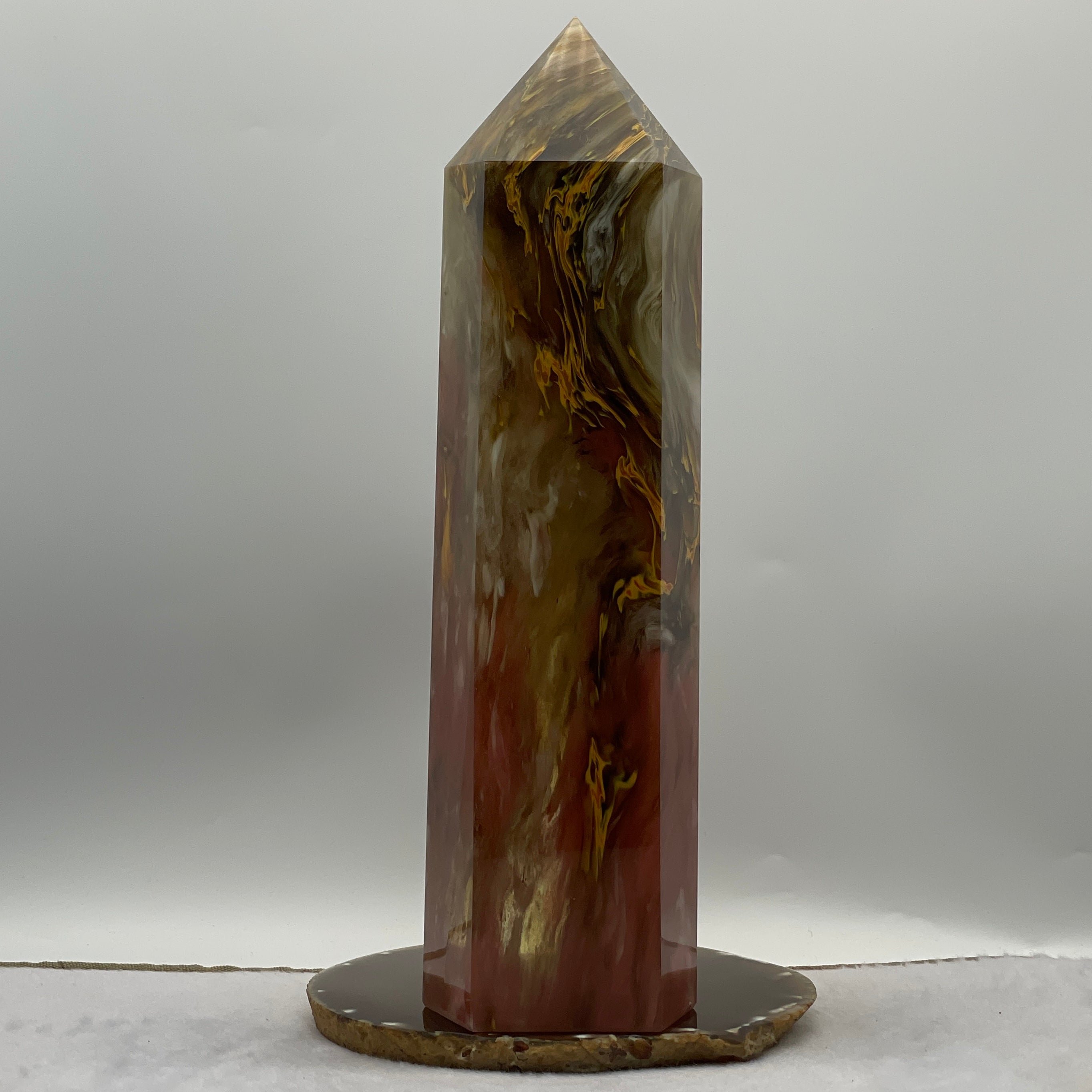 Red Yellow Cherry Quartz Tower Display 2,777.5g 83.2 by 70.9 by 290.0m
