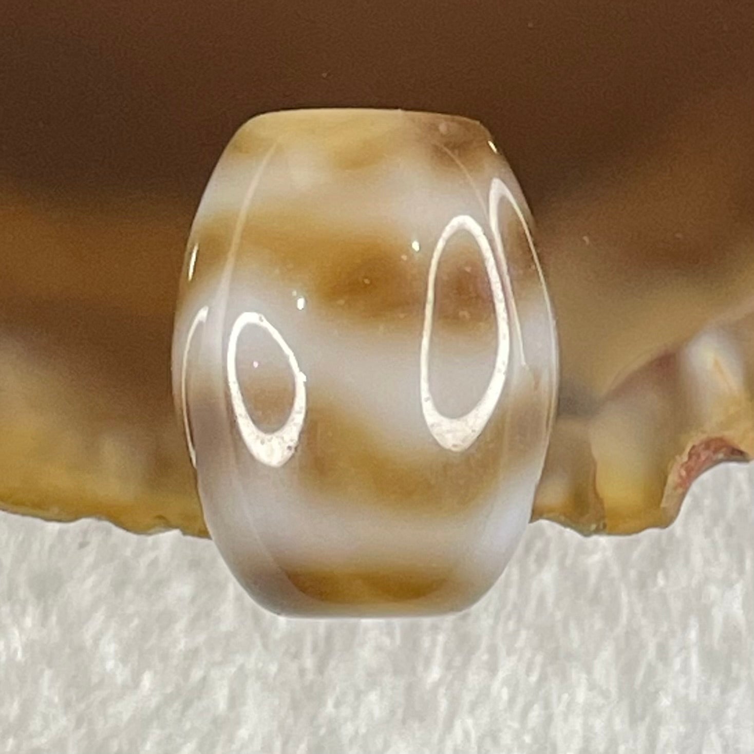 Natural Powerful Tibetan Old Oily Agate Double Tiger Tooth Daluo Dzi B