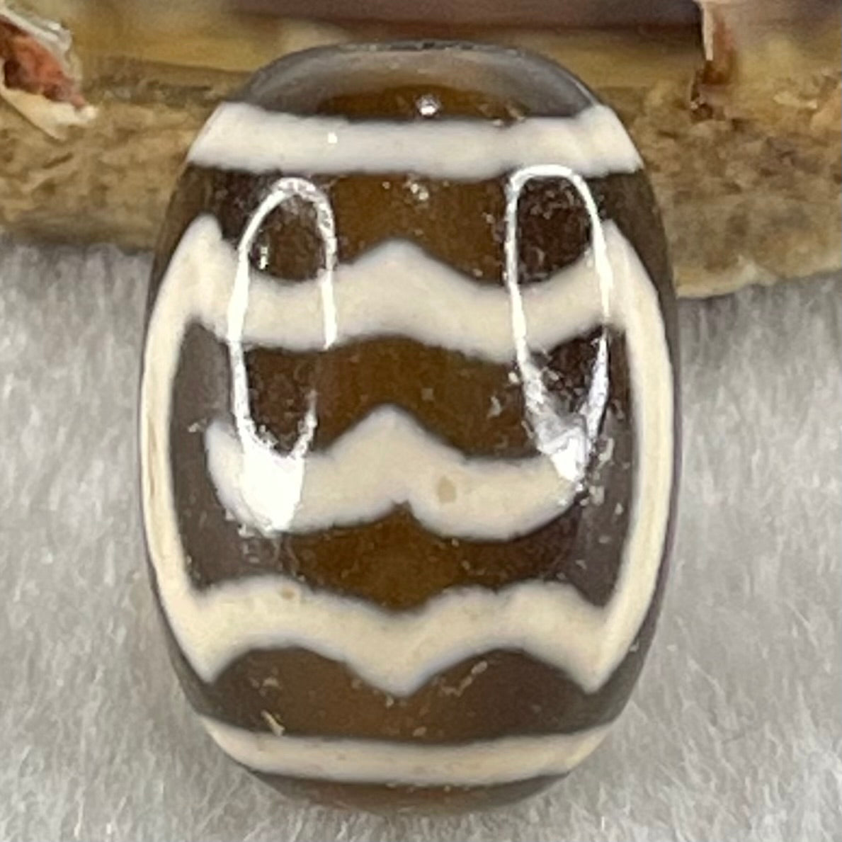 Natural Powerful Tibetan Old Oily Agate Double Garuda Dzi Bead Heavenl