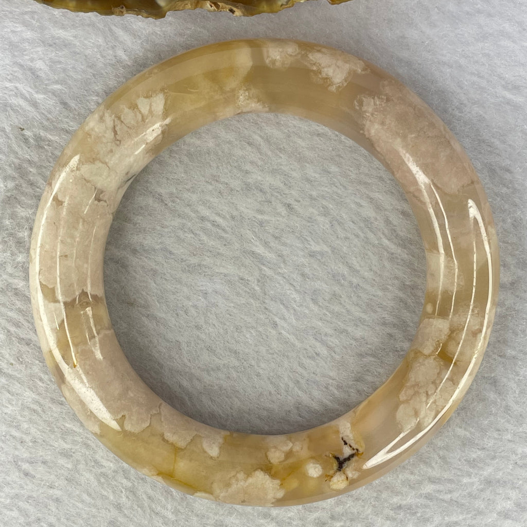 Natural Flower Agate Bangle 70.16g 13.0 by12.7 mm Internal Diameter 56. ...