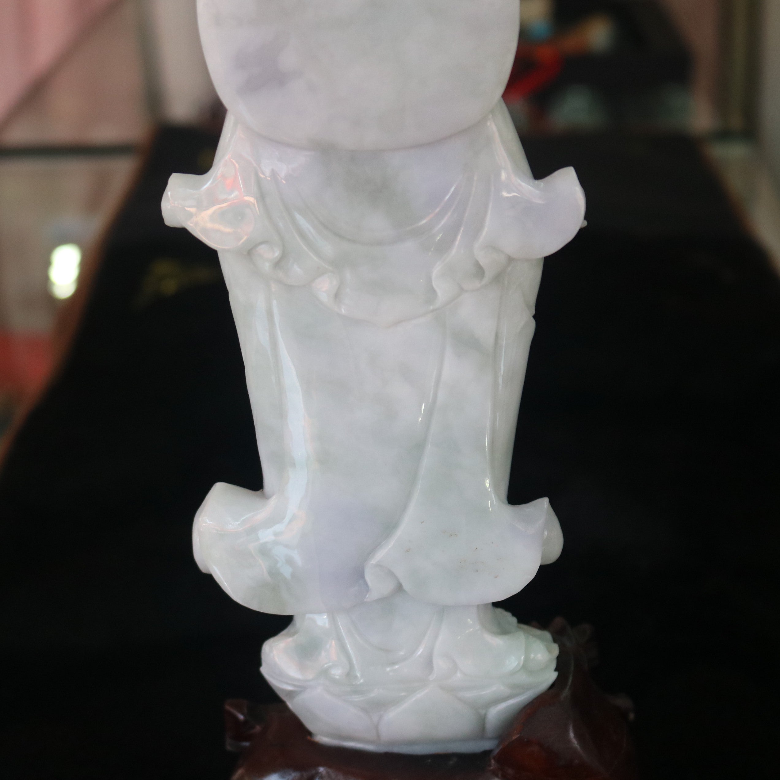 Type A Burmese Jade Jadeite Lavender and Green Feng Shui Guan Yin ...