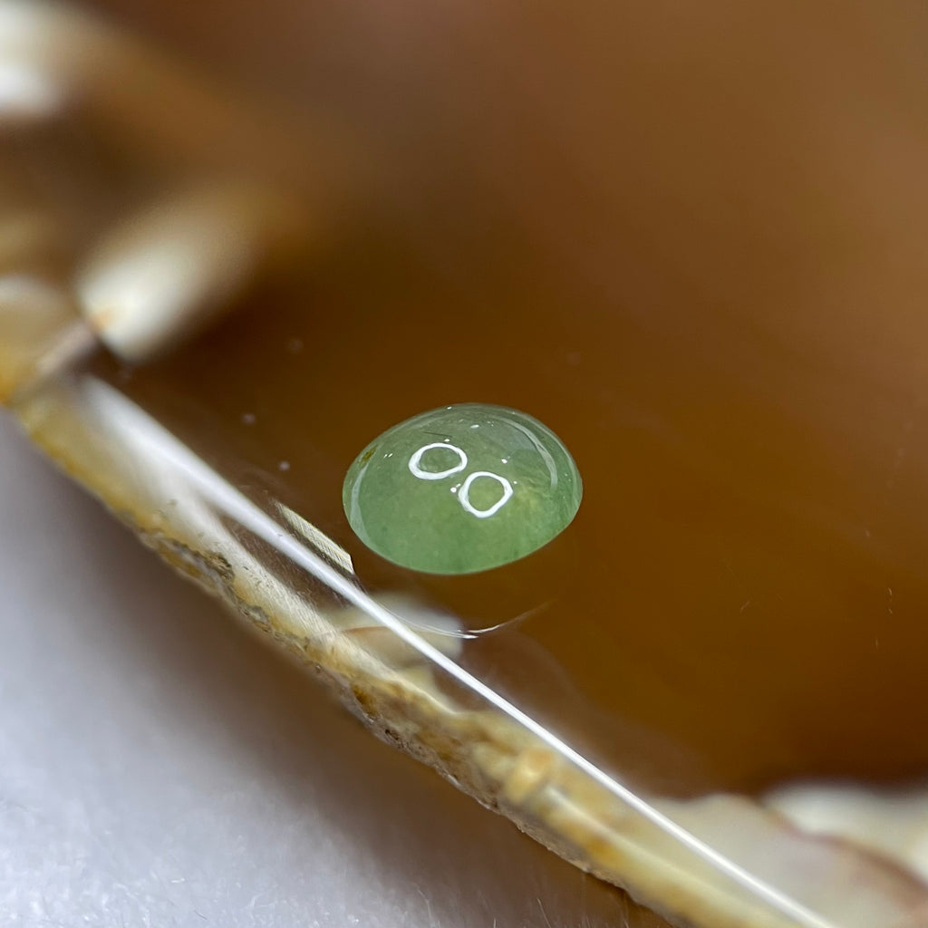 Type A Icy Green Jade Jadeite Cabochon for Setting - 1.25ct 6.9 by 6.2 ...