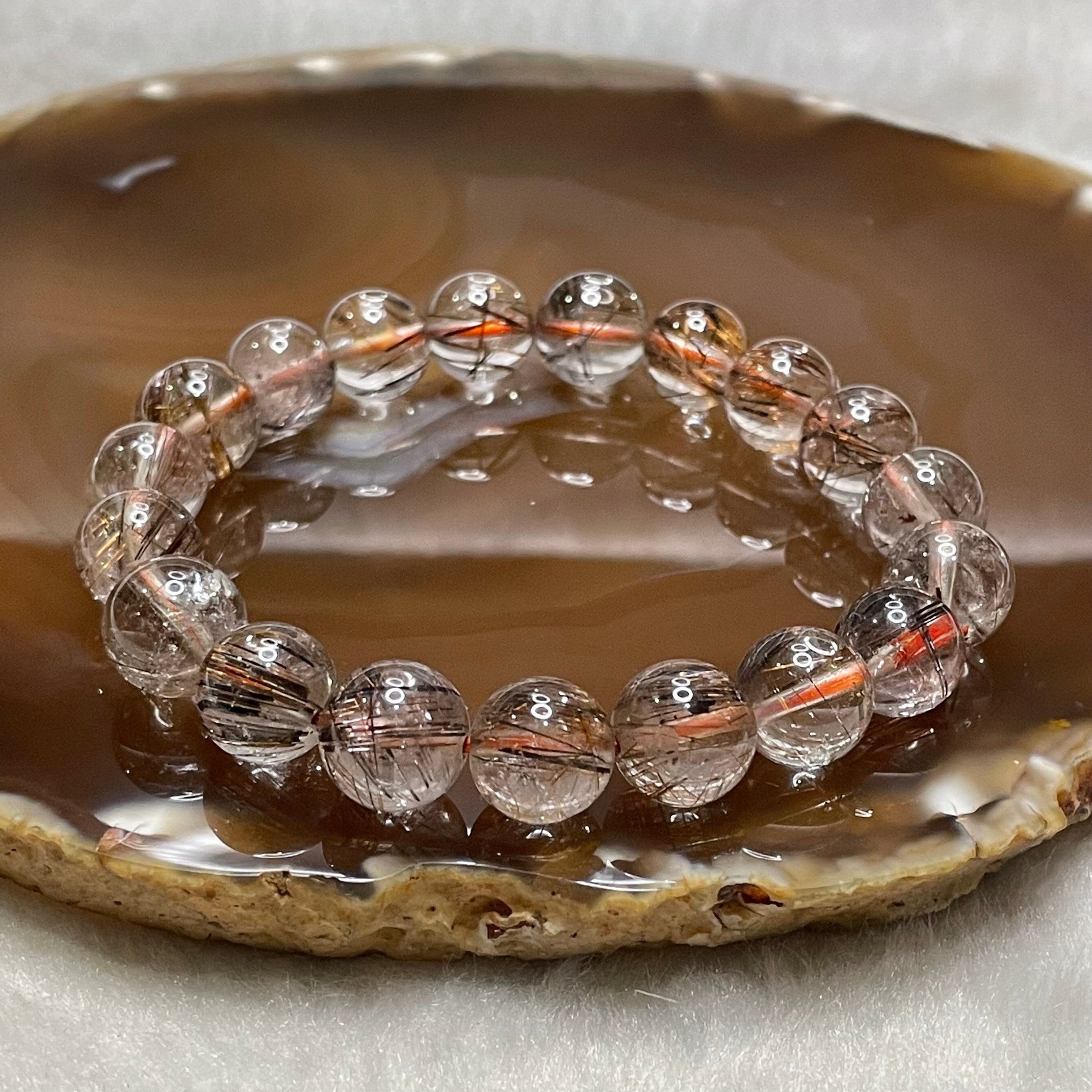 Natural Copper Rutilated Quartz 銅髮晶 29.8g 10.7mm/bead 19 beads