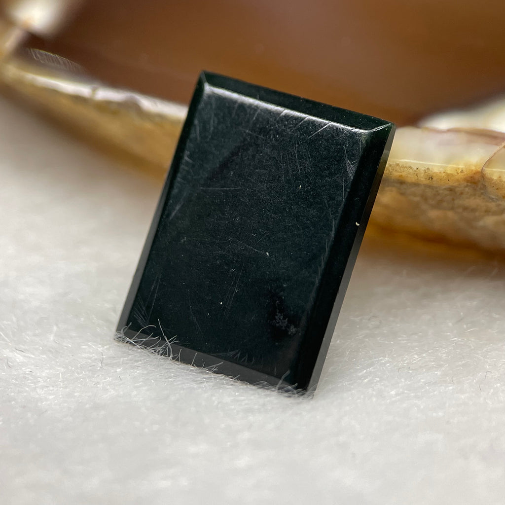 Type A Black Jade Jadeite for Pendant Setting - 4.80ct 16.7 by 12.7 by ...