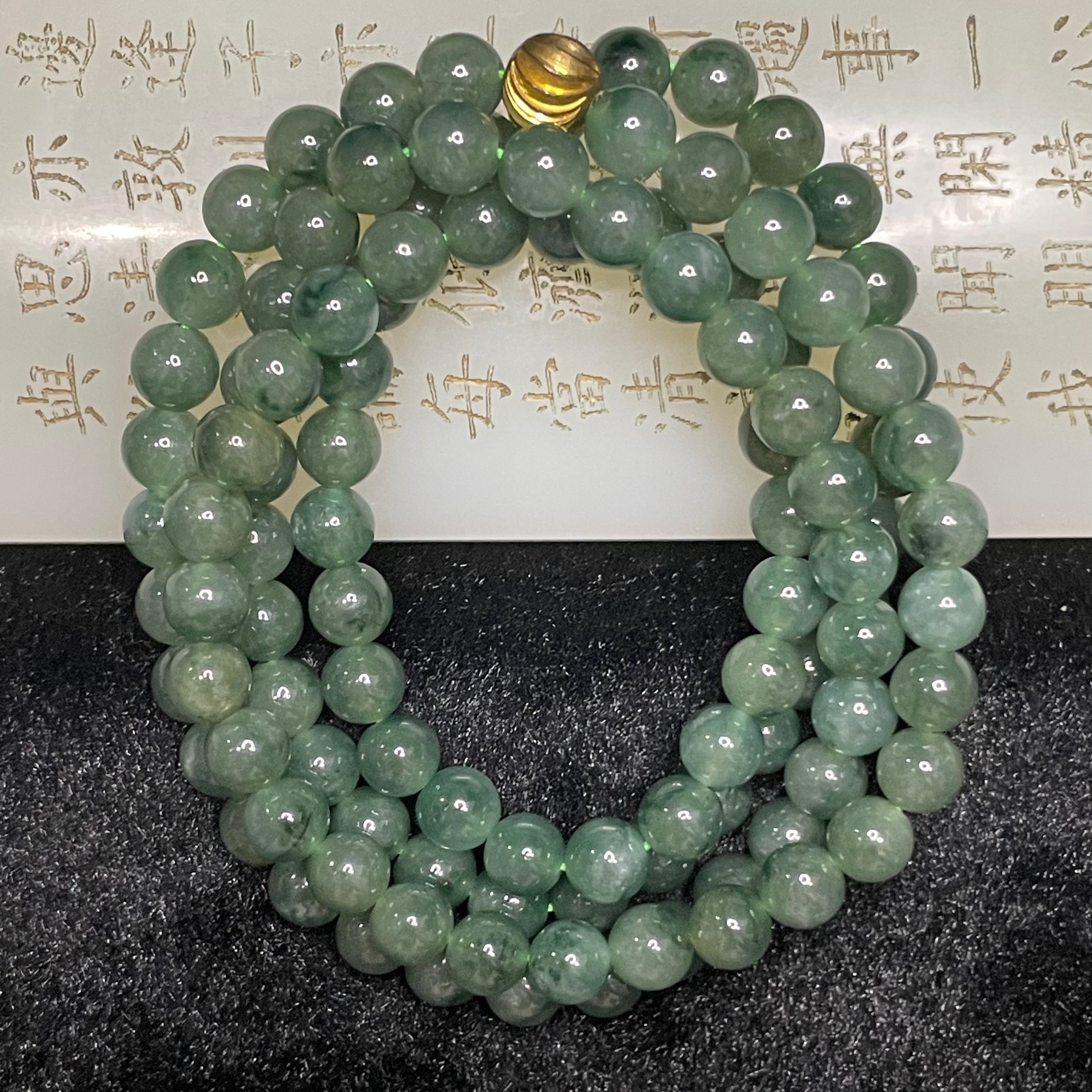 Type A Burmese Icy Dark Green Jade Jadeite Necklace feng shui singapore